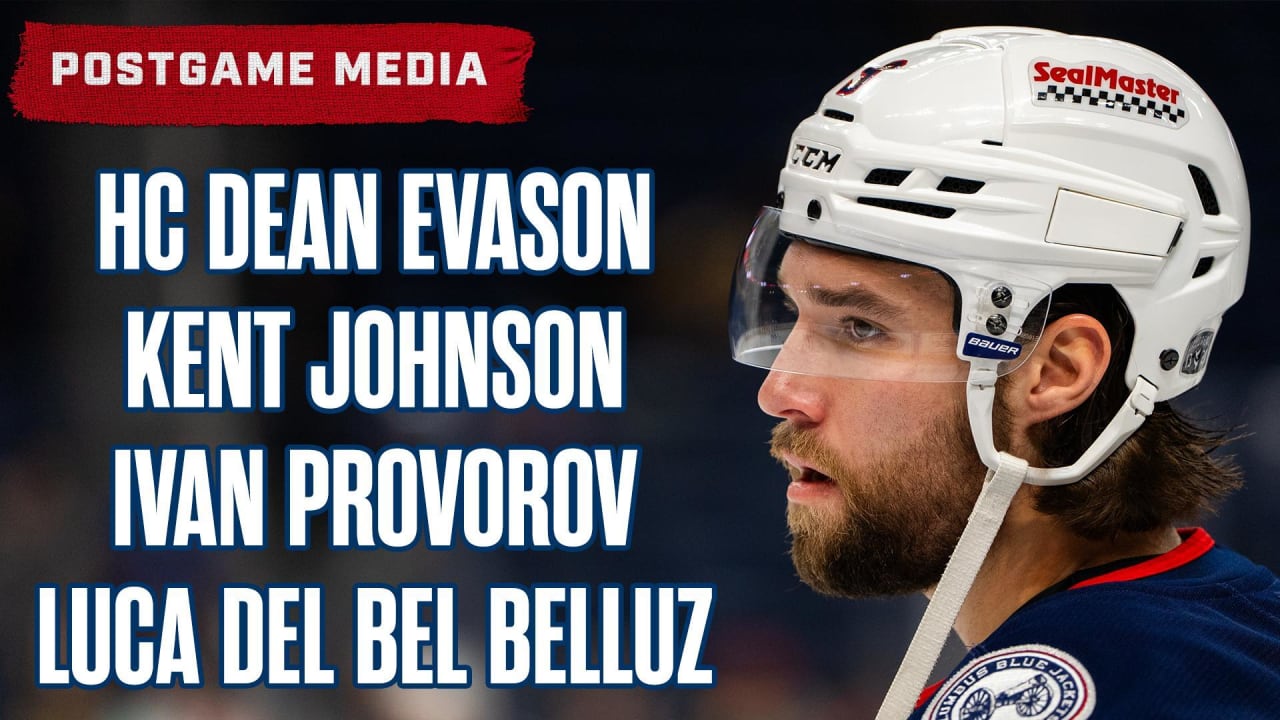 Head Coach Dean Evason and Players, Blue Jackets @ Sabres | Postgame ...
