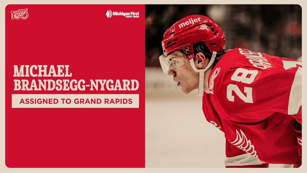 Red Wings assign Michael Brandsegg-Nygård to Grand Rapids | Detroit Red ...