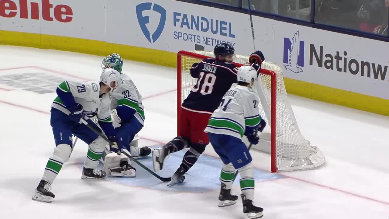 Boone Jenner with a Powerplay Goal vs. Vancouver Canucks | Columbus ...