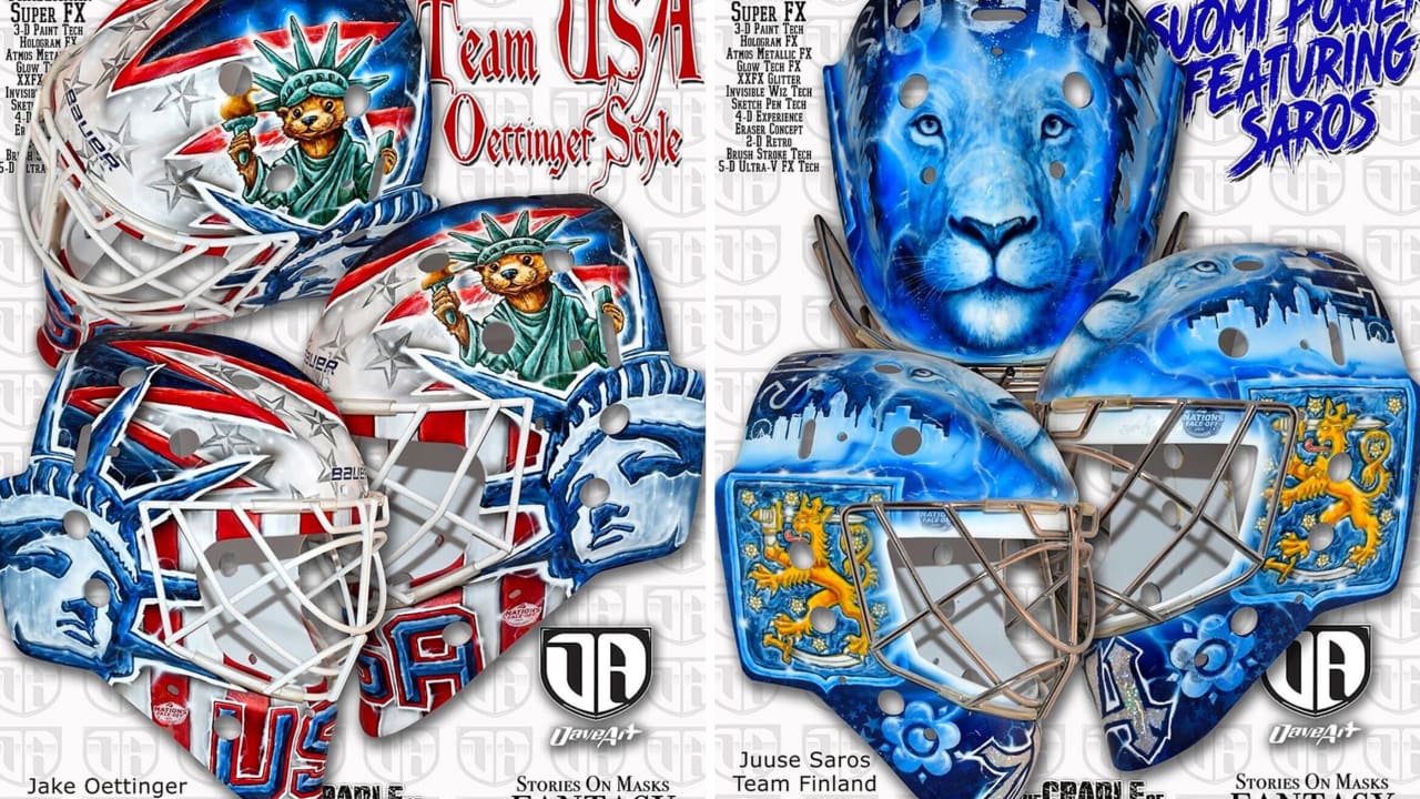 Oettinger, Saros, Lankinen, Ullmark 4 Nations masks unveiled | NHL.com