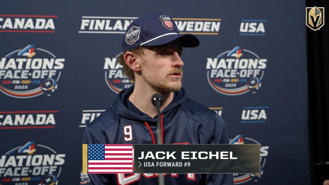Jack Eichel 4Nations, después de la práctica 19/2 | Vegas Golden Knights