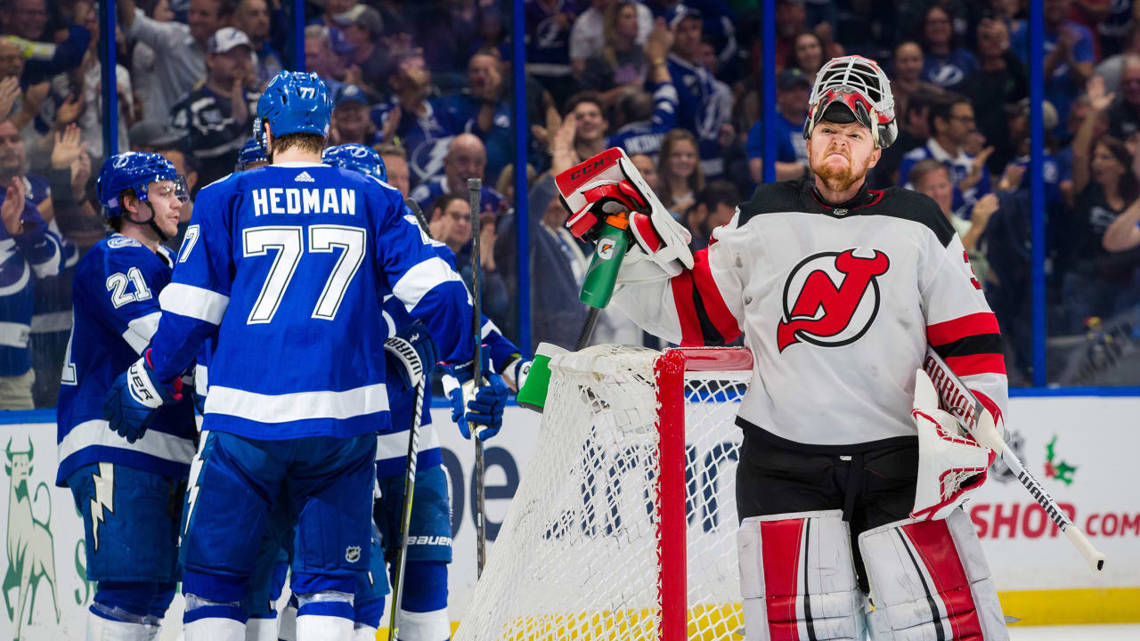 Lightning score four against Devils in first period, win third straight ...