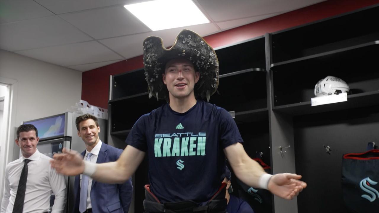 Vince Dunn earns the Davy Jones hat | Seattle Kraken
