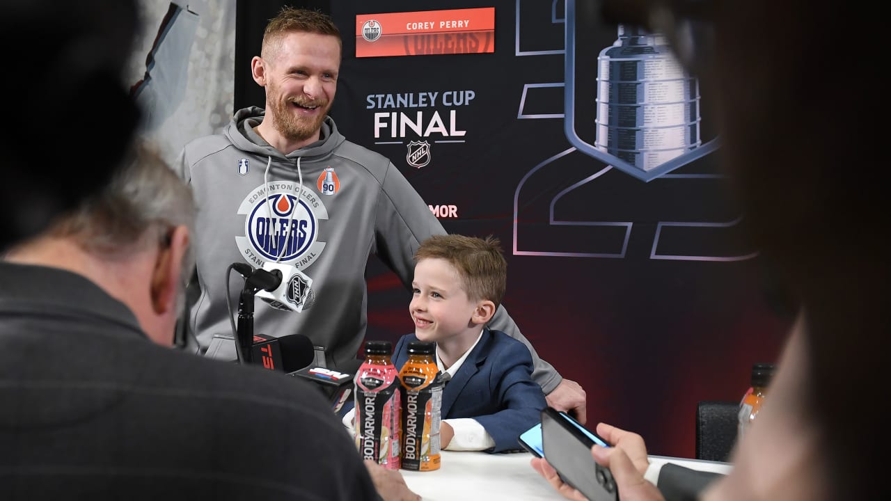 Perry’s son, Griffin, joins Oilers forward during Stanley Cup Final ...
