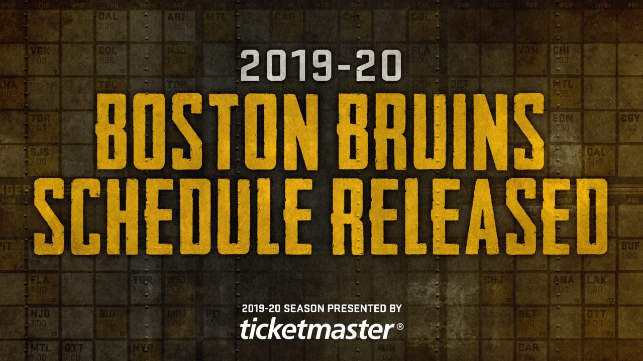 Boston Bruins 2019-20 Regular Season Schedule Released | Boston Bruins