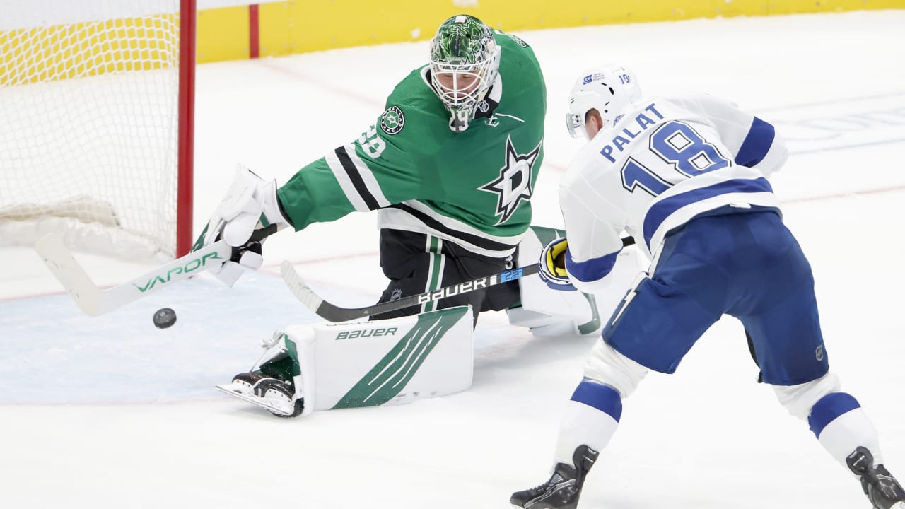 Stars goalie Oettinger makes eye-popping stick save to stop sure goal ...