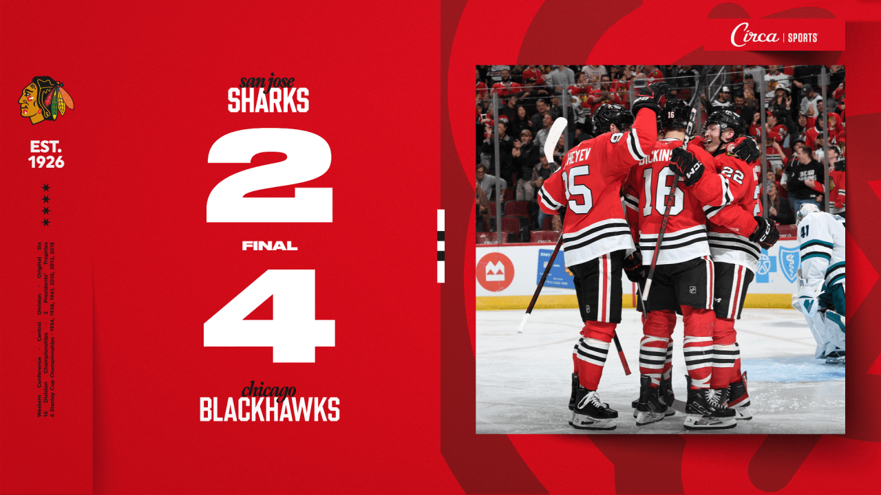 RECAP: Blackhawks Beat Sharks to Claim Home Opener Win | Chicago Blackhawks