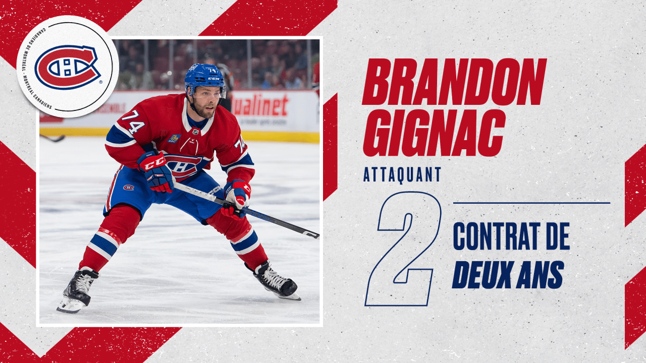 Contrat de deux saisons pour Brandon Gignac | Canadiens de Montréal
