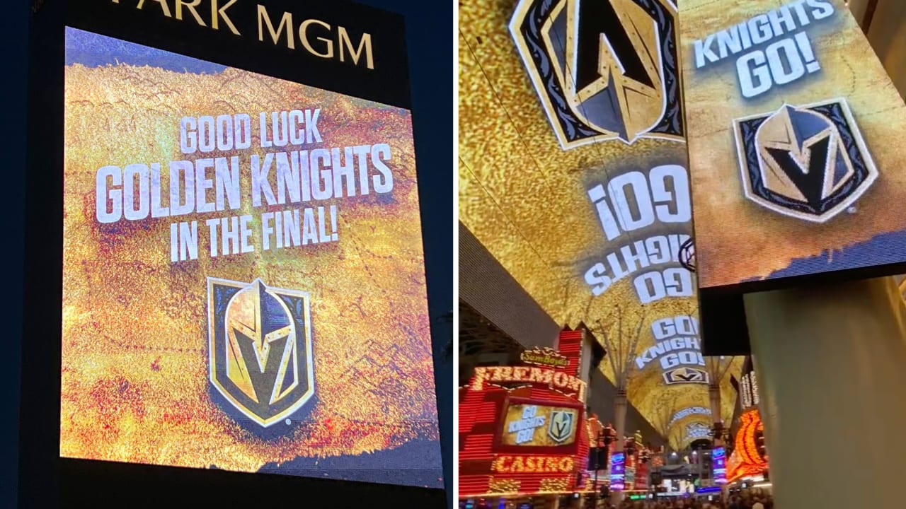 Las Vegas Strip decorates with Golden Knights logo for Stanley Cup ...