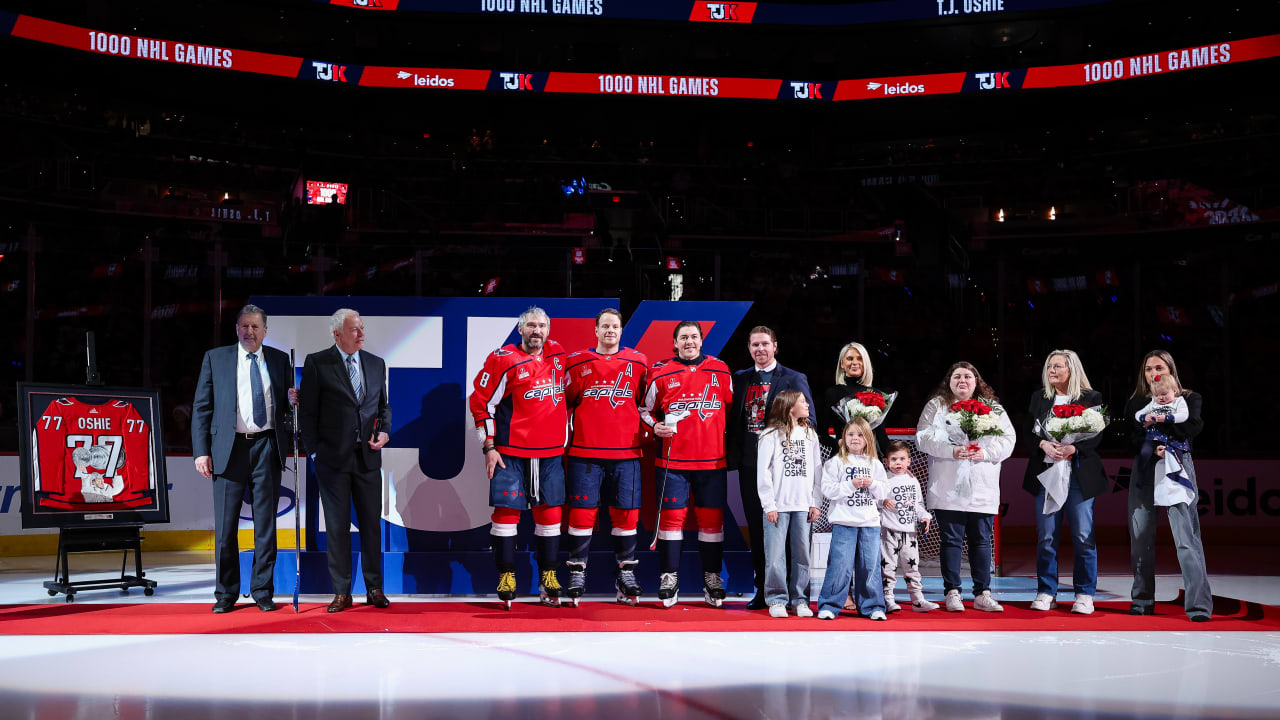 Oshie honored for 1,000 NHL games | NHL.com