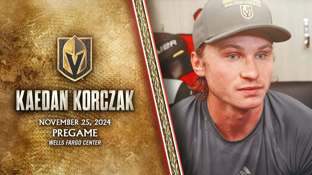 Kaedan Korczak antes del partido 25/11 | Vegas Golden Knights