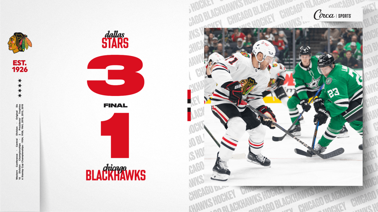 RECAP: Blackhawks Edged by Stars, 3-1 | Chicago Blackhawks