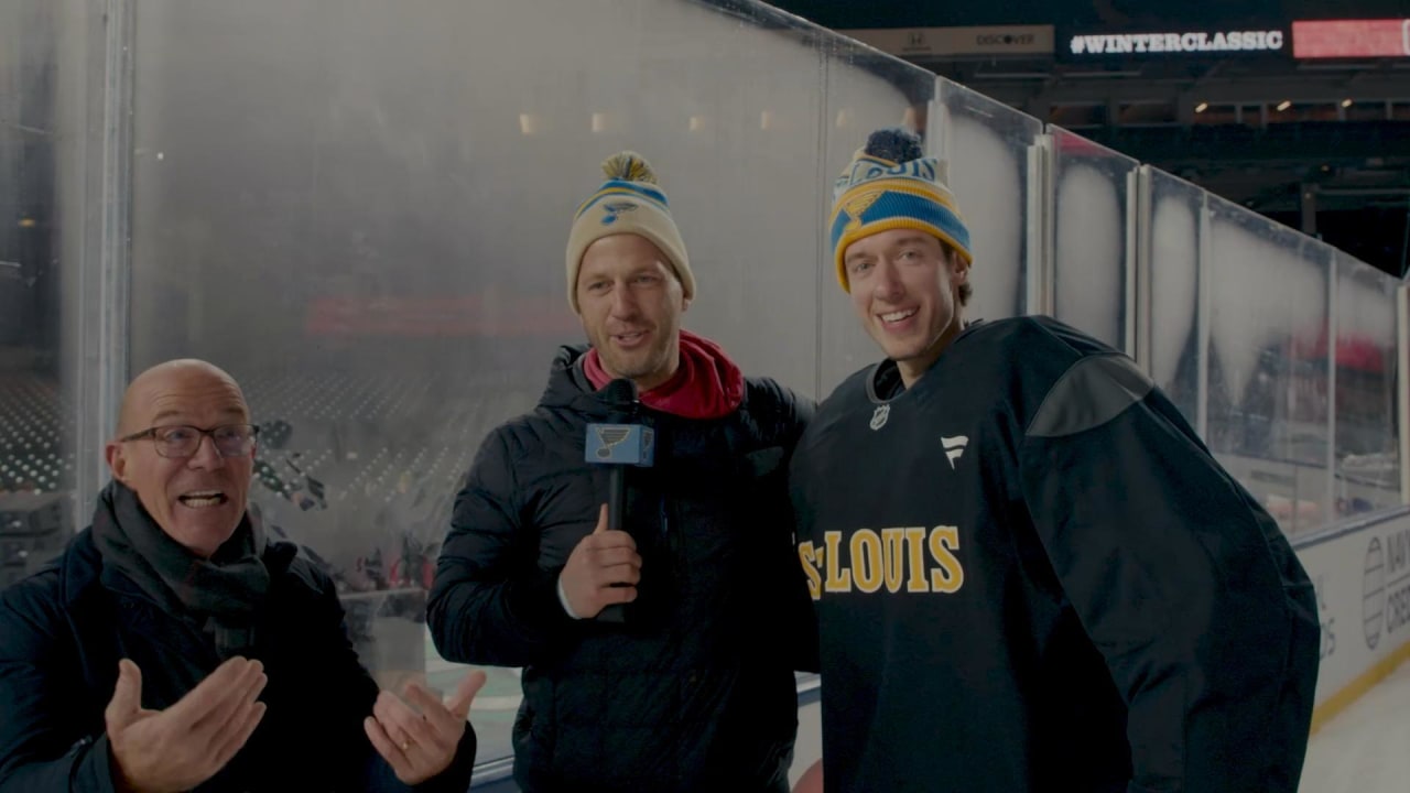 Joey Vitale on ice at the Blues Family Skate | St. Louis Blues