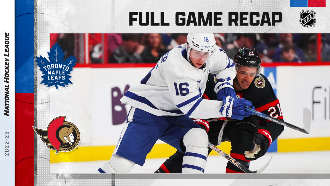 Recap: TOR 3, OTT 0 | Toronto Maple Leafs