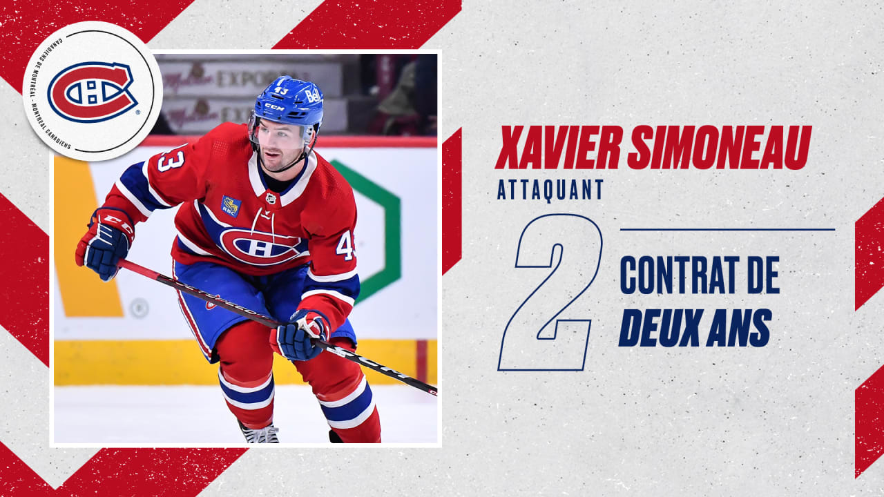 Contrat d'entrée de deux saisons pour Xavier Simoneau | Canadiens de Montréal