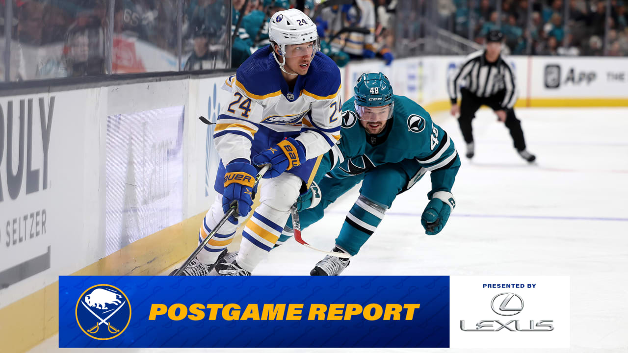 Postgame Report | Cozens joins 20-goal club as Sabres defeat Sharks ...