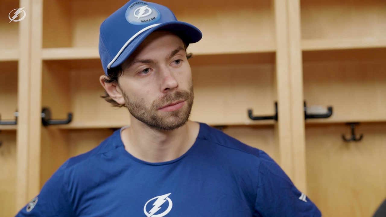Oliver Bjorkstrand | Postgame at Columbus Blue Jackets | Tampa Bay ...