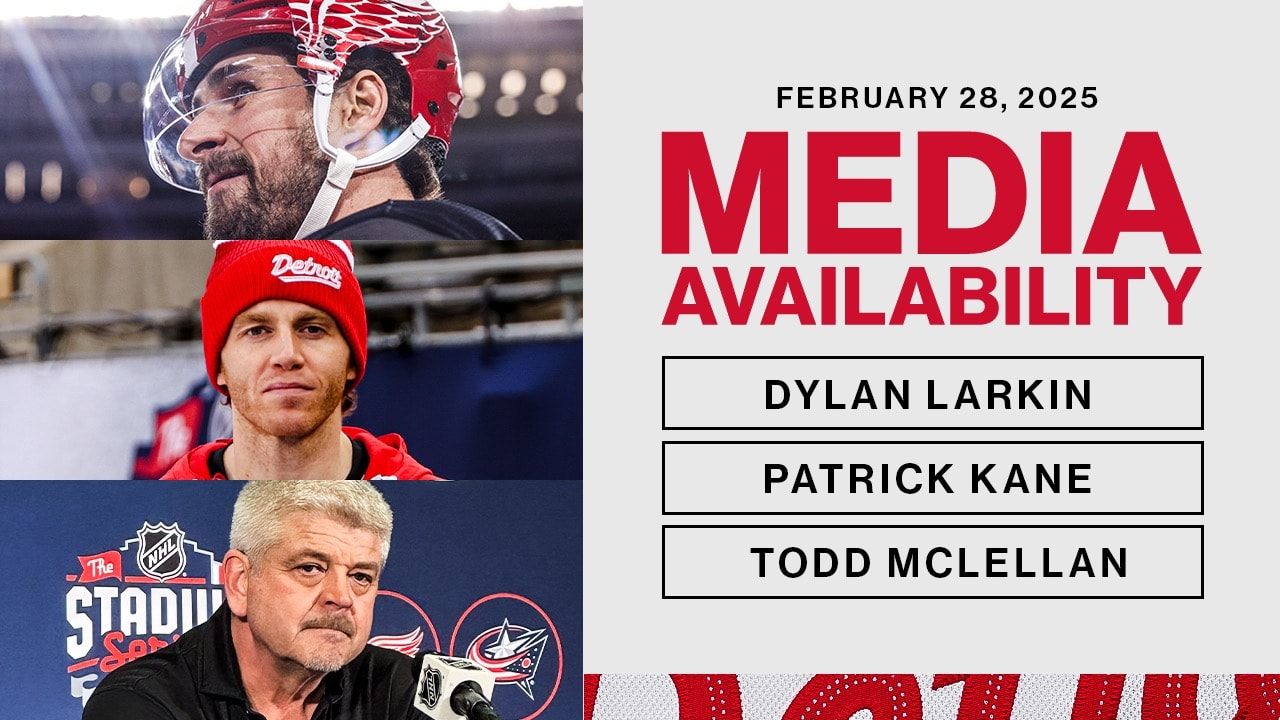 Todd McLellan, Dylan Larkin, Patrick Kane Media | Detroit Red Wings