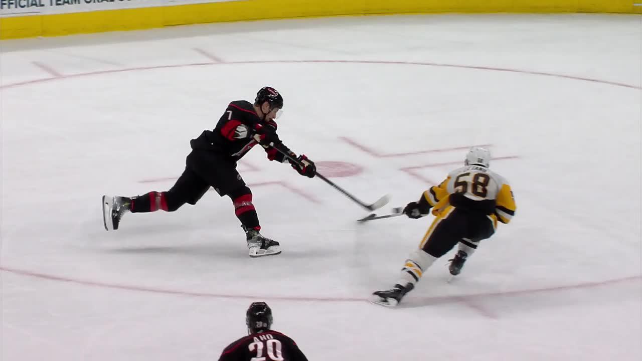 PIT@CAR: Aho scores goal against Alex Nedeljkovic | Carolina Hurricanes