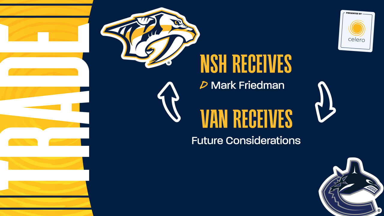 Predators Acquire Mark Friedman From Vancouver | Nashville Predators