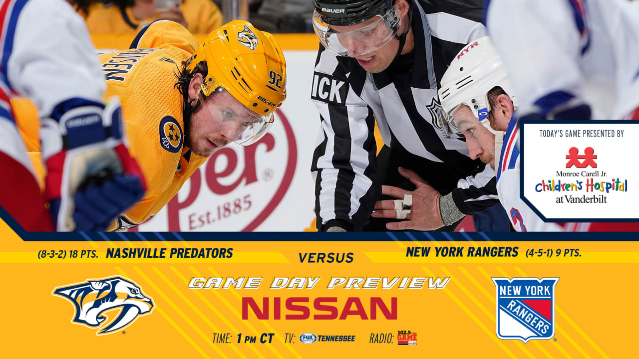 How to Watch, Live Stream Rangers vs. Preds | Nashville Predators