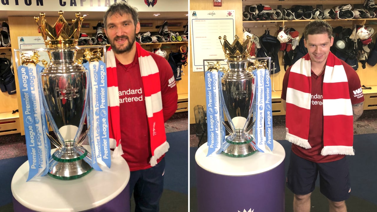 Capitals get some quality time with Premier League Trophy | NHL.com
