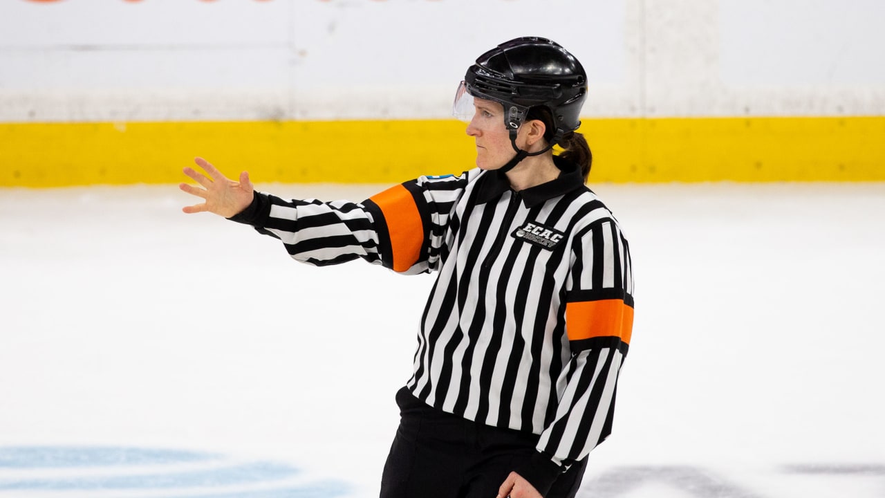 First woman to referee AHL game talks start in officiating | NHL.com