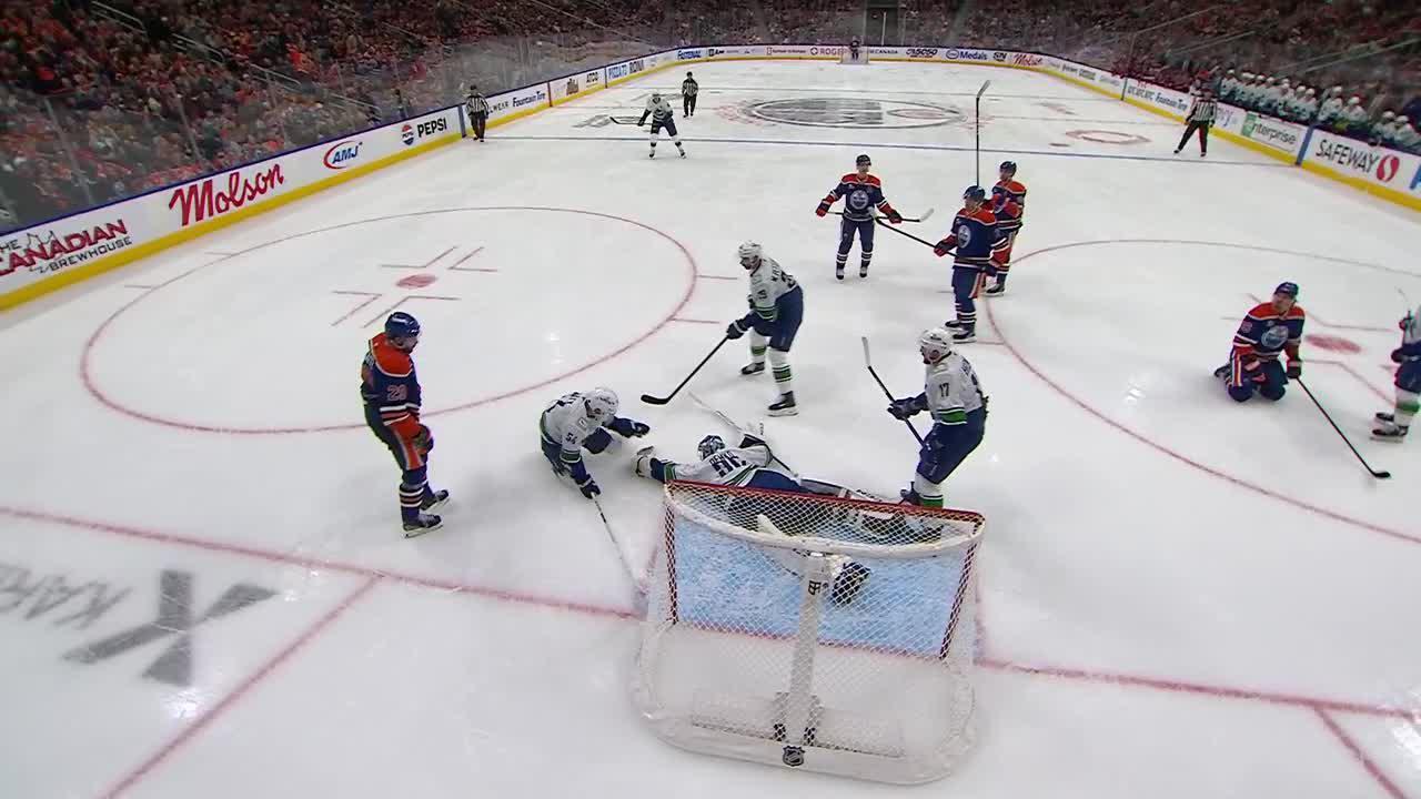 Thatcher Demko with a Spectacular Goalie Save vs. Edmonton Oilers ...