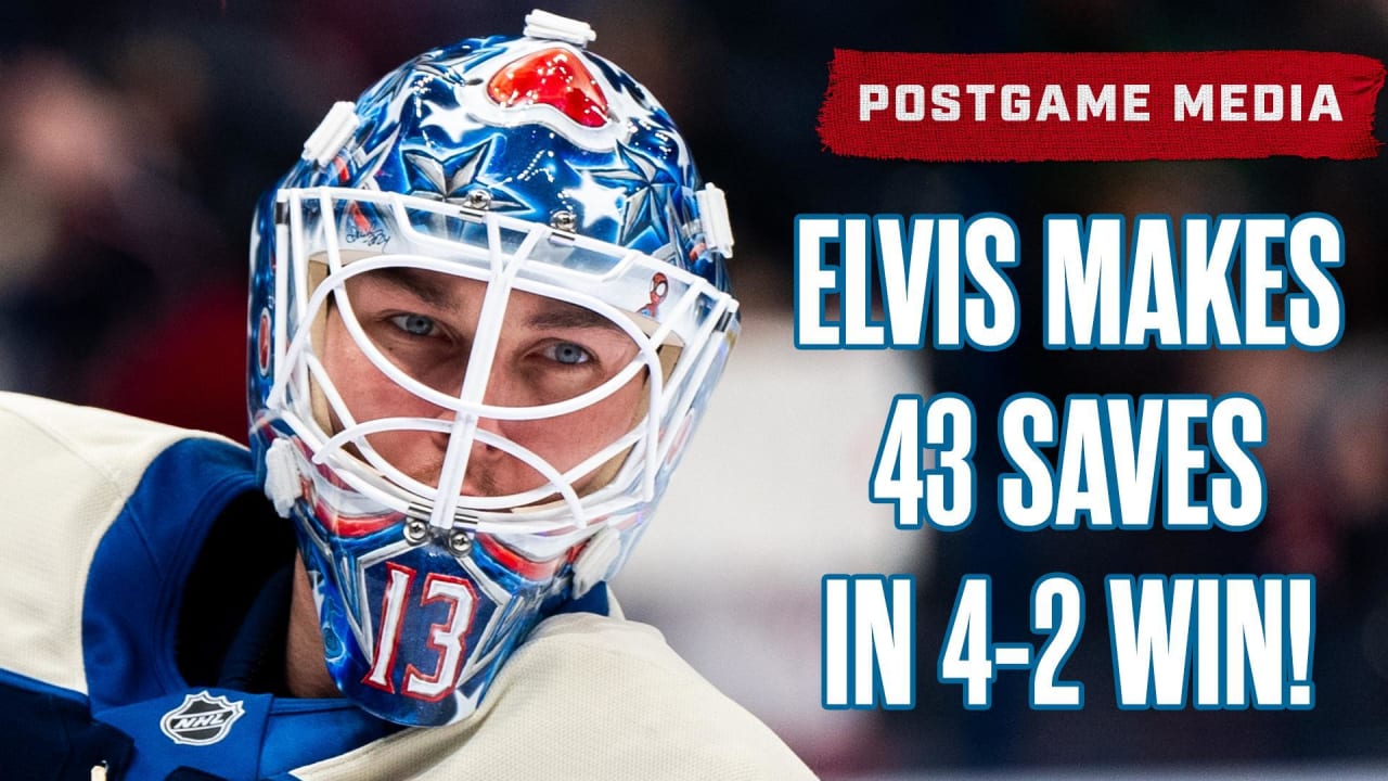 Elvis Makes 43 Saves in Blue Jackets W | Postgame Media | Columbus Blue ...