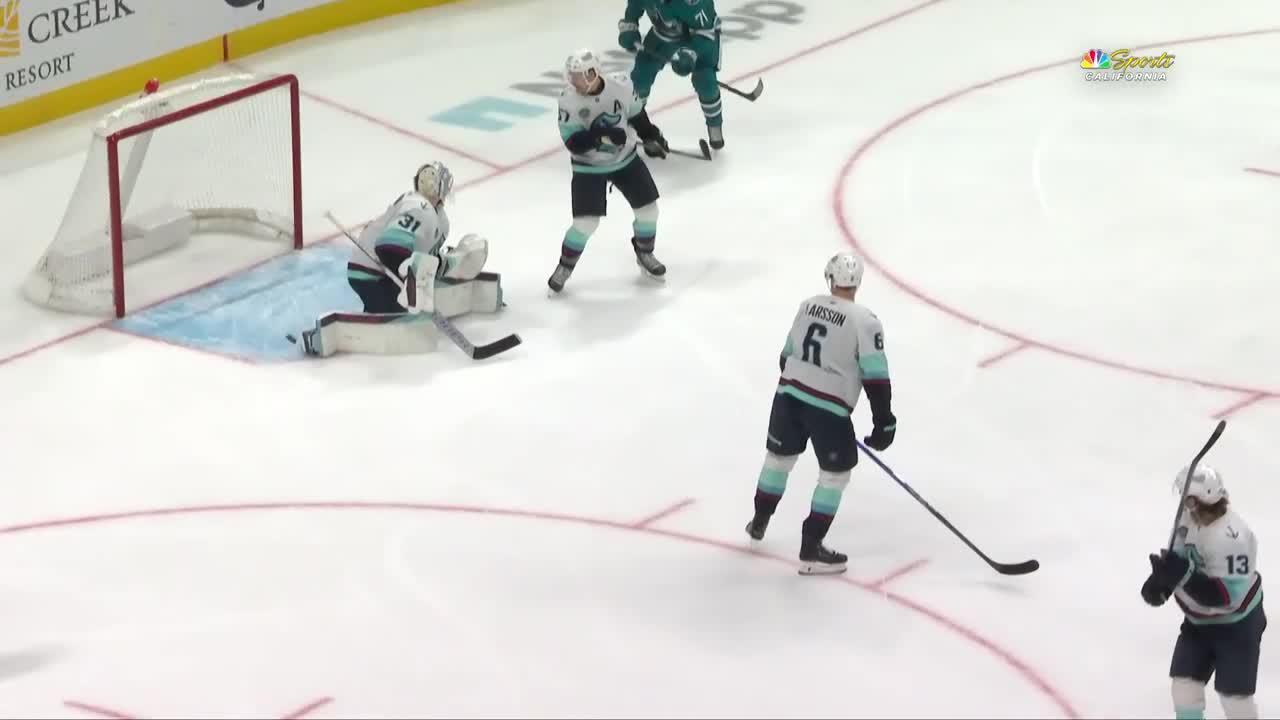 SEA@SJS: Walman scores goal against Philipp Grubauer | San Jose Sharks