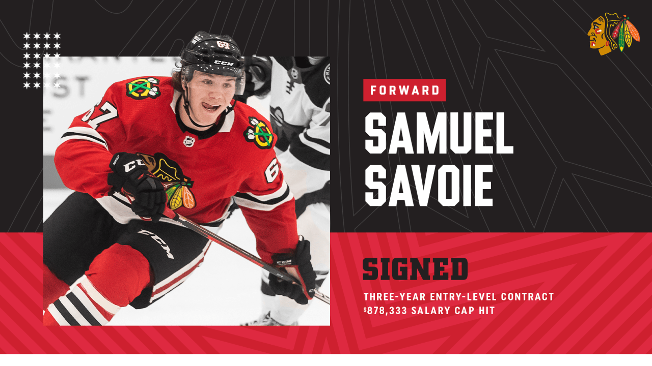 RELEASE: Blackhawks Sign Savoie to Entry-Level Contract | Chicago ...