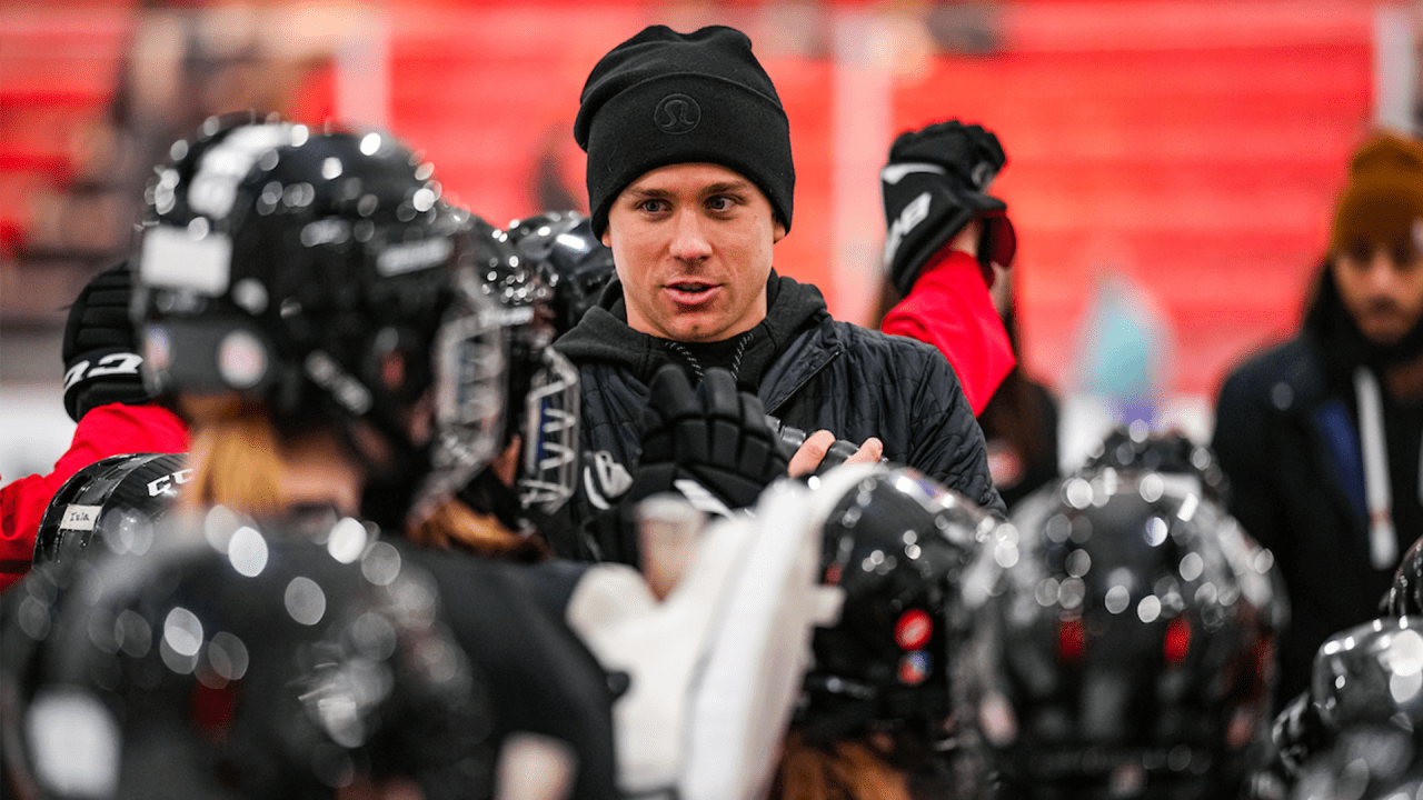 Players Visit Lil' Lady Canes Practice | Carolina Hurricanes