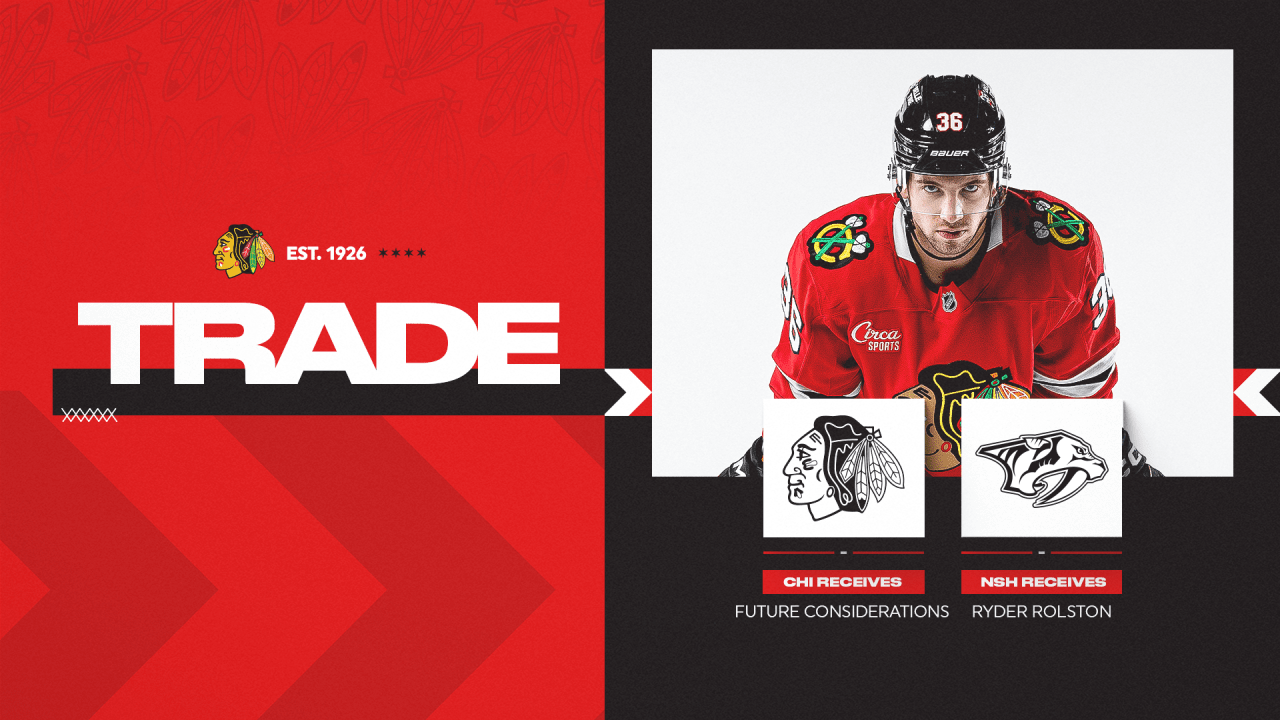 RELEASE: Blackhawks Trade Ryder Rolston to Predators | Chicago Blackhawks