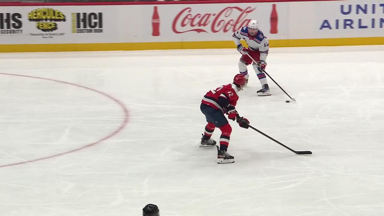NYR@WSH: Lindgren with a great save against Gabe Perreault | Washington ...