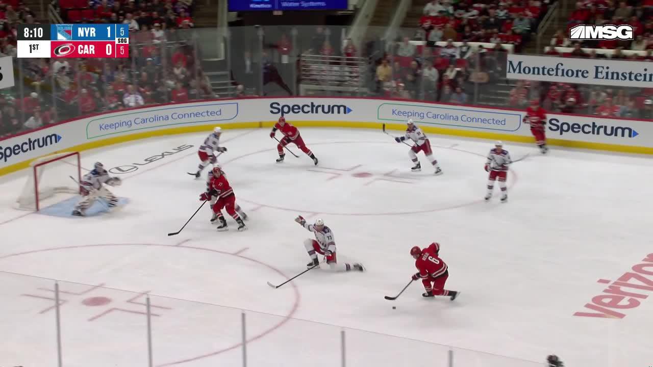 NYR@CAR: Shesterkin with a great save against Mike Reilly | New York ...