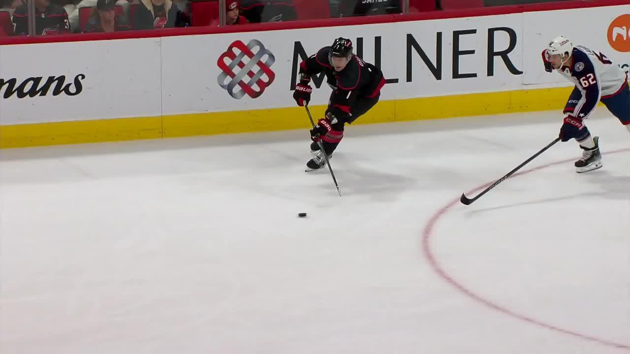 CBJ@CAR: Martinook scores goal against Elvis Merzlikins | Carolina ...