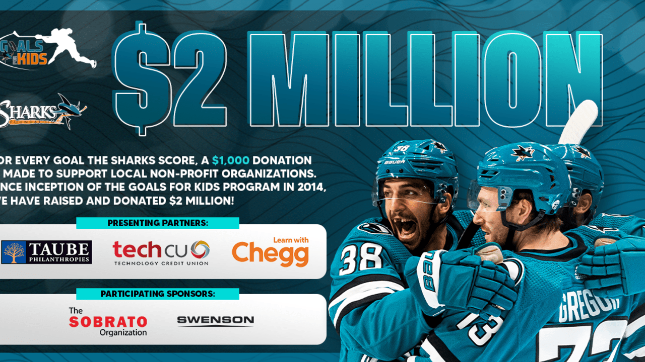Sharks Foundation Reaches $2,000,000 Milestone With 'Goals For Kids ...