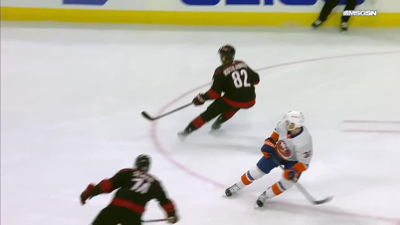 NYI@CAR: MacLean scores goal against Frederik Andersen | New York Islanders