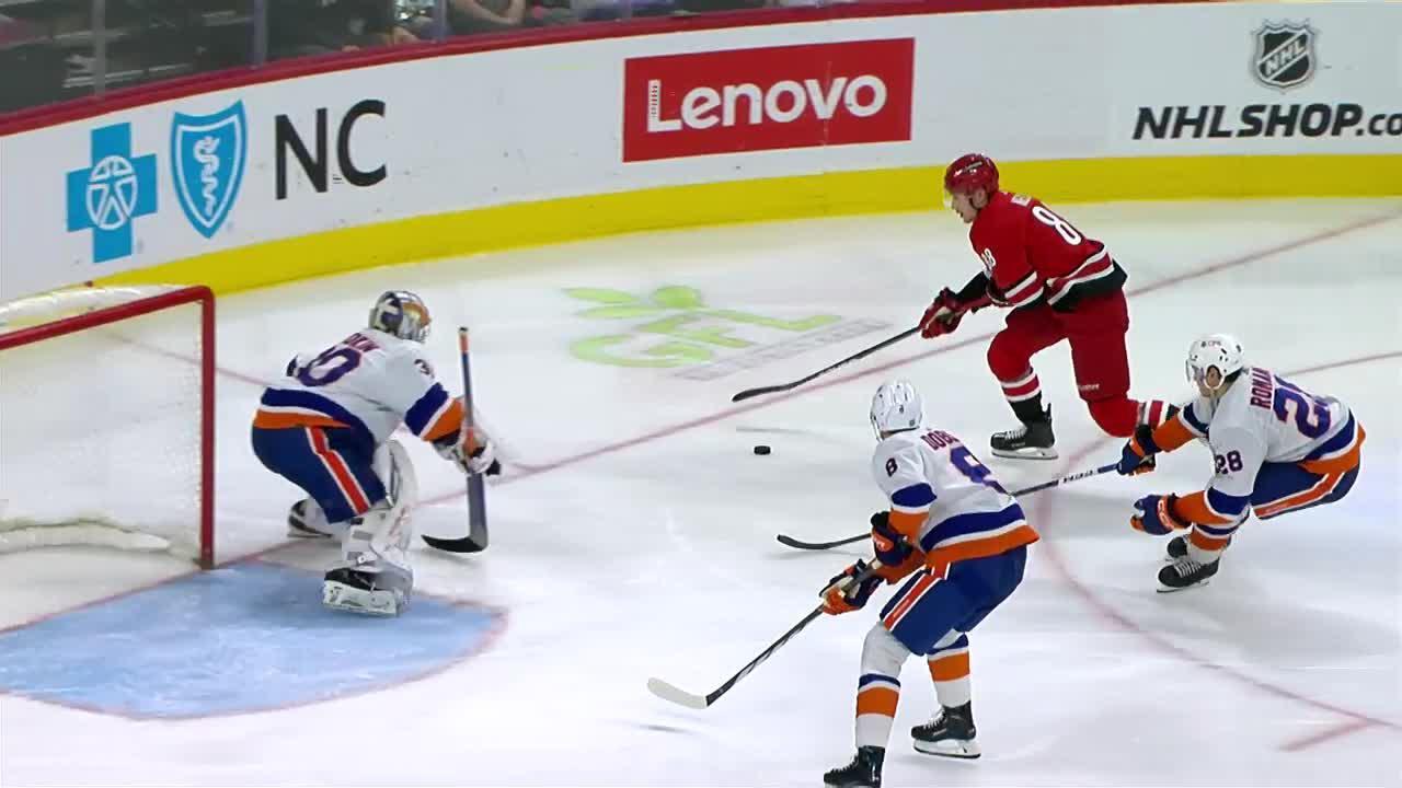 NYI@CAR: Slavin scores goal against Ilya Sorokin | Carolina Hurricanes