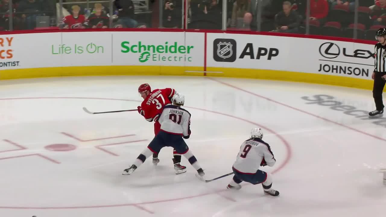 CBJ@CAR: Tarasov with a great save against Sebastian Aho | Columbus ...