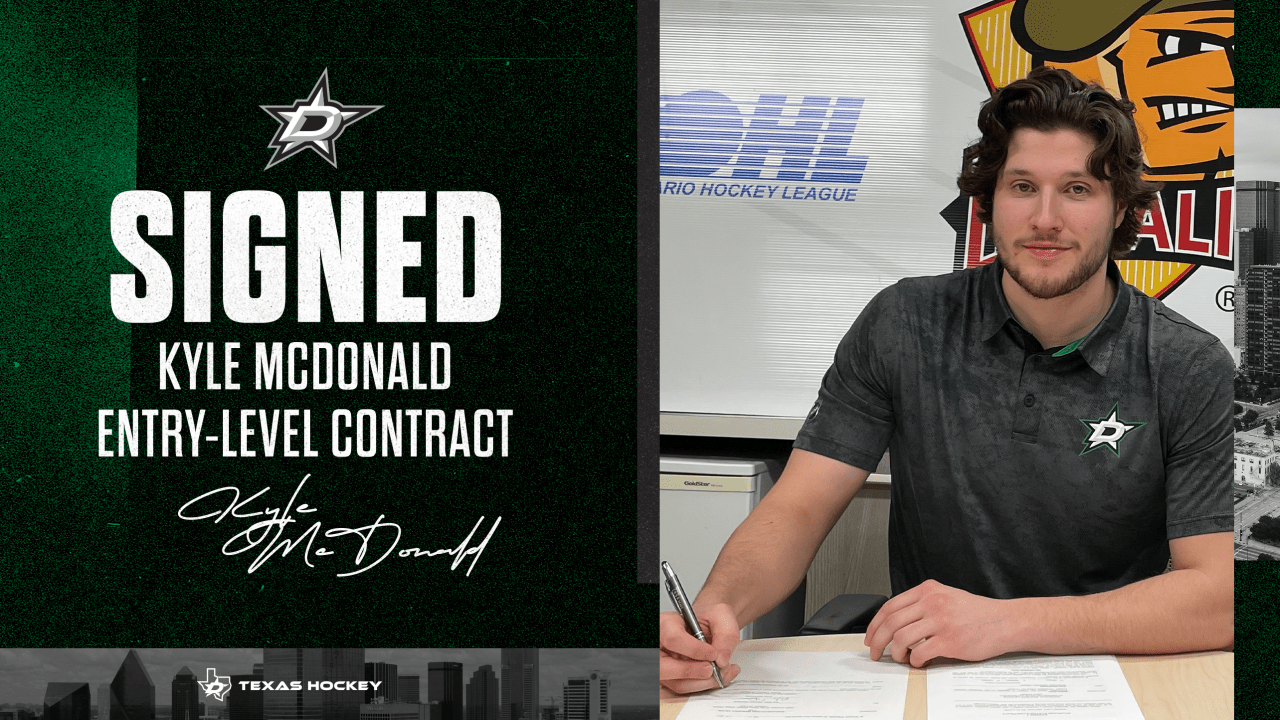 Stars sign forward Kyle McDonald to three-year entry-level contract ...
