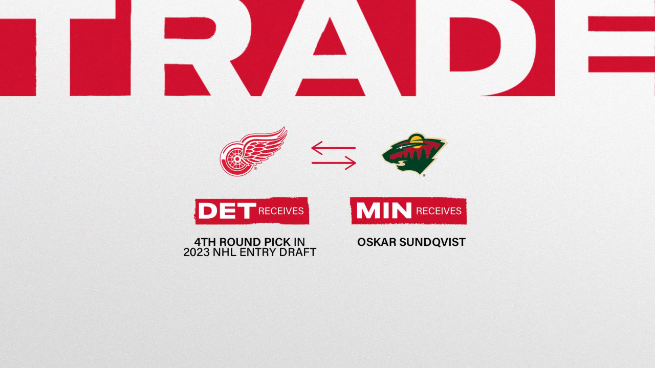 Red Wings acquire 2023 4th-rounder from Wild for Oskar Sundqvist ...