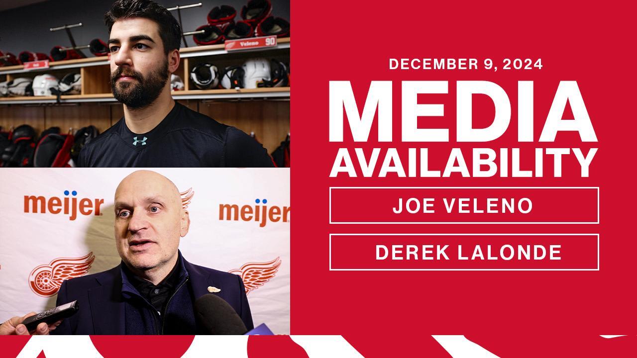 Joe Veleno, Derek Lalonde Morning Skate Media | Detroit Red Wings