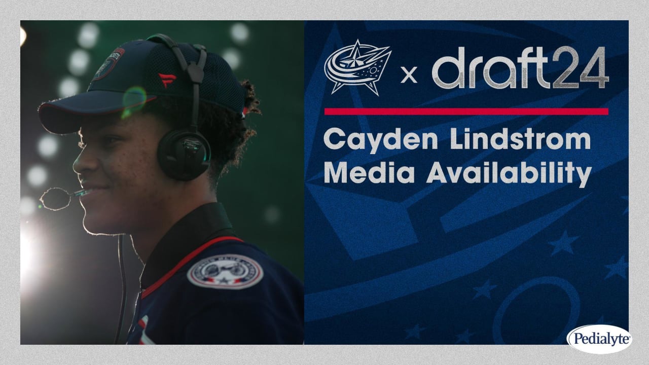 Cayden Lindstrom draft media. | Columbus Blue Jackets