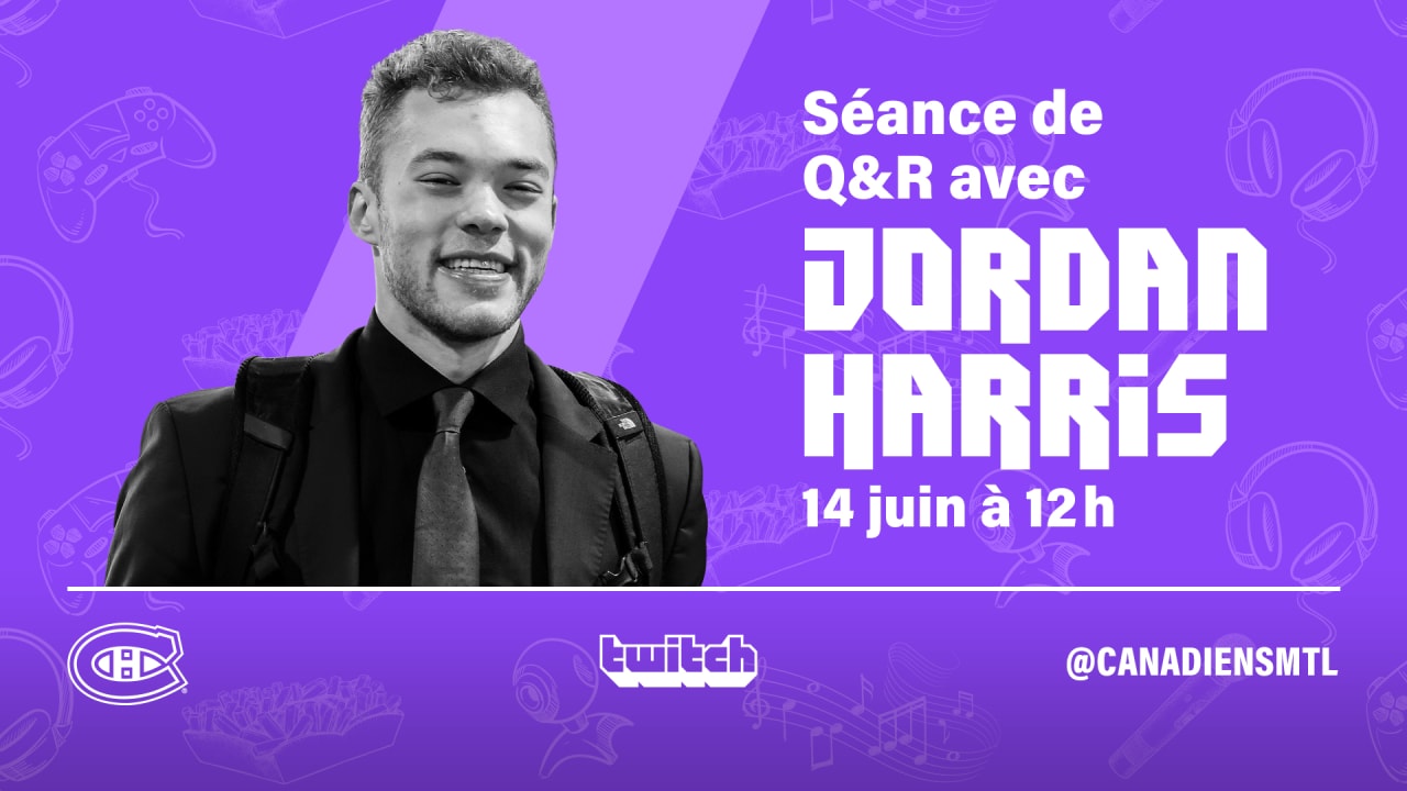 Jordan Harris sera sur Twitch à midi | Canadiens de Montréal