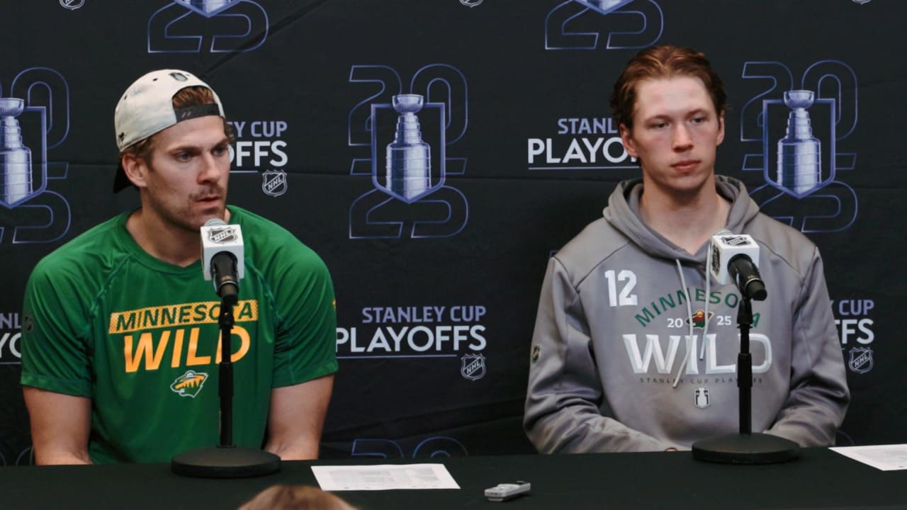 Boldy and Foligno Game 2 Postgame at Vegas 4/22 | Minnesota Wild