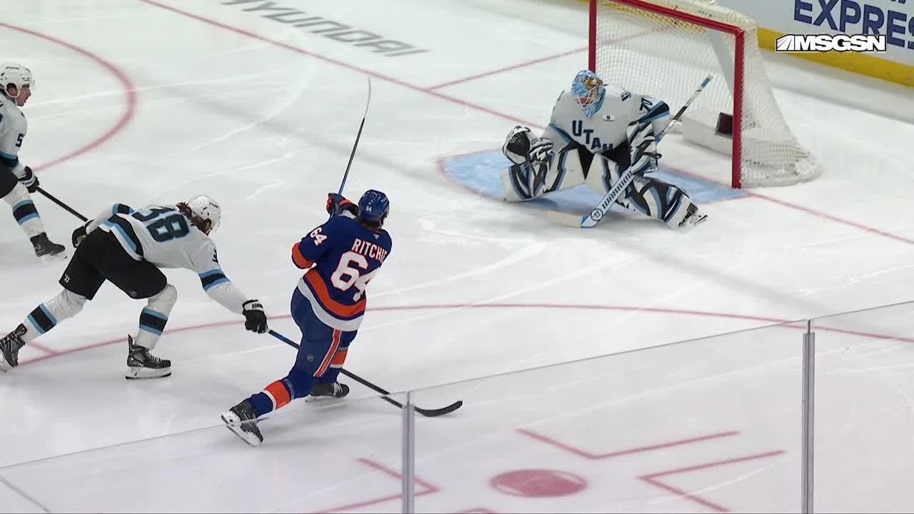 UTA@NYI: Ritchie scores goal against Karel Vejmelka | New York Islanders