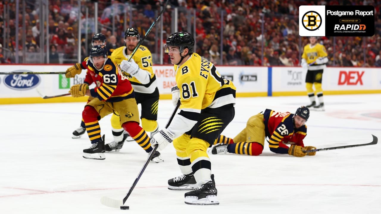 Eyssimont Scores Twice as Bruins Fall to Florida in Shootout | Boston ...
