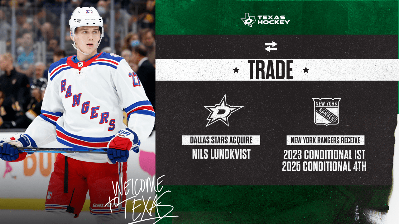 Stars acquire defenseman Nils Lundkvist from Rangers | Dallas Stars