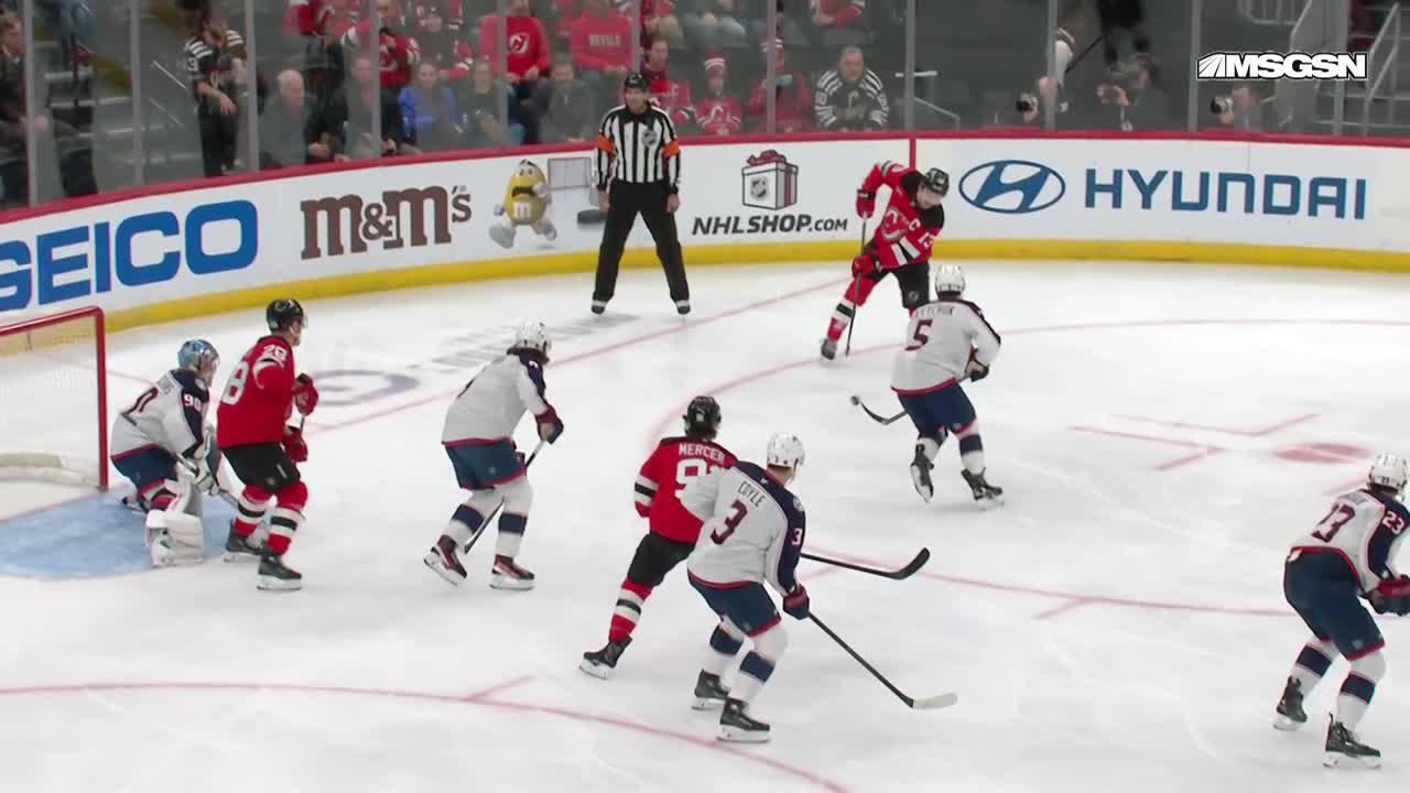 CBJ@NJD: Hischier scores PPG against Elvis Merzlikins | New Jersey Devils